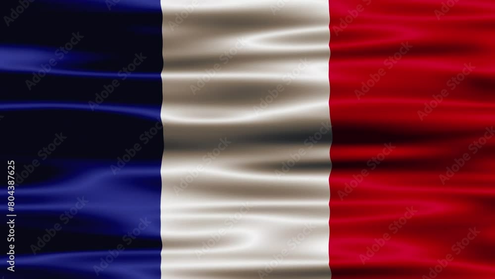 Flag of France waving on a loopable 4K animation. France flag video ...