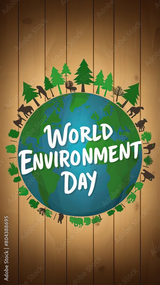 World Environment Day Story, illustration, Vector. Poster. Banner ...