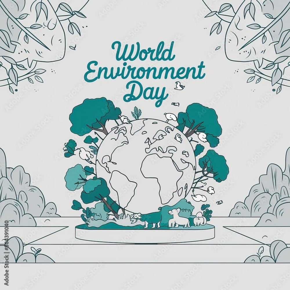 World Environment Day, illustration, Vector. Social Media Post, World ...