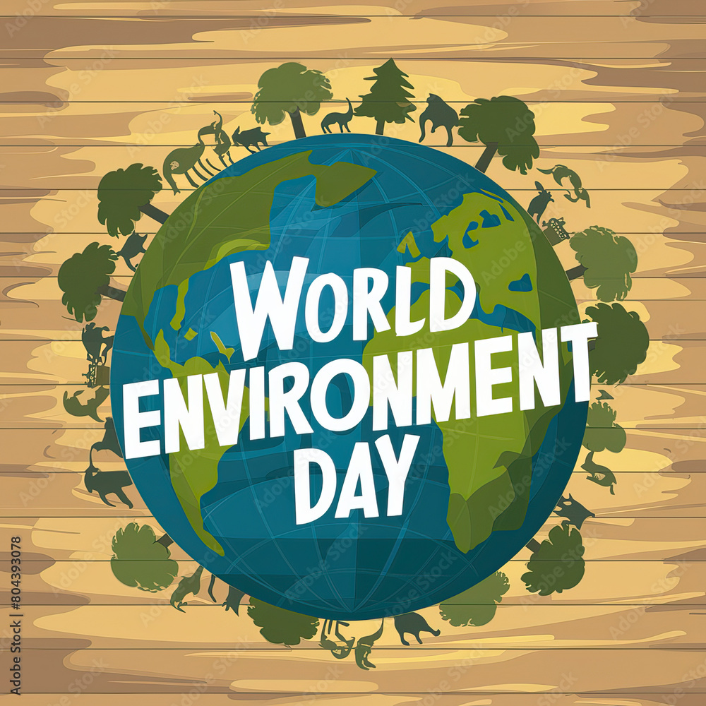World Environment Day Poster Leaf Plant World Environment Day Vector