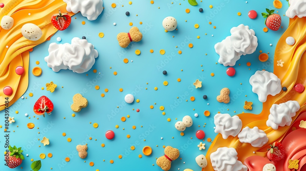 Produce a striking digital illustration of an aerial view showcasing a ...