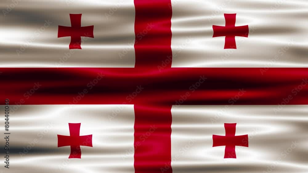 Flag of Georgia waving on a loopable 4K animation. Georgia flag video ...