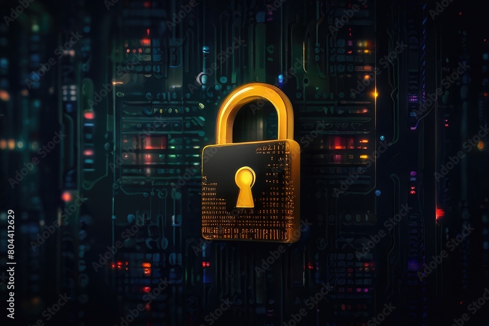 Advanced cybersecurity systems in action protecting digital data with ...