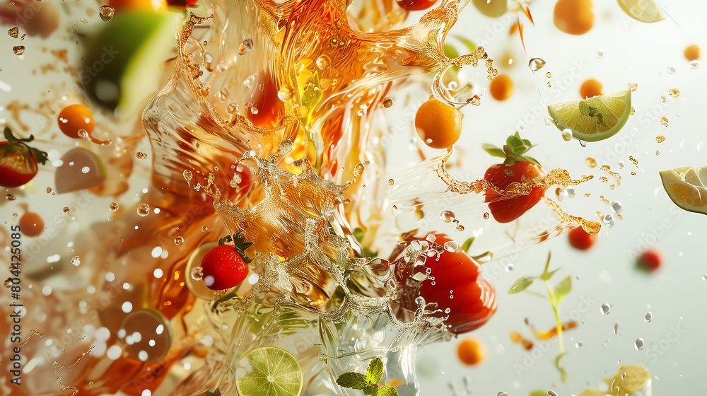 Design a visually captivating CG 3D rendering featuring an overhead ...