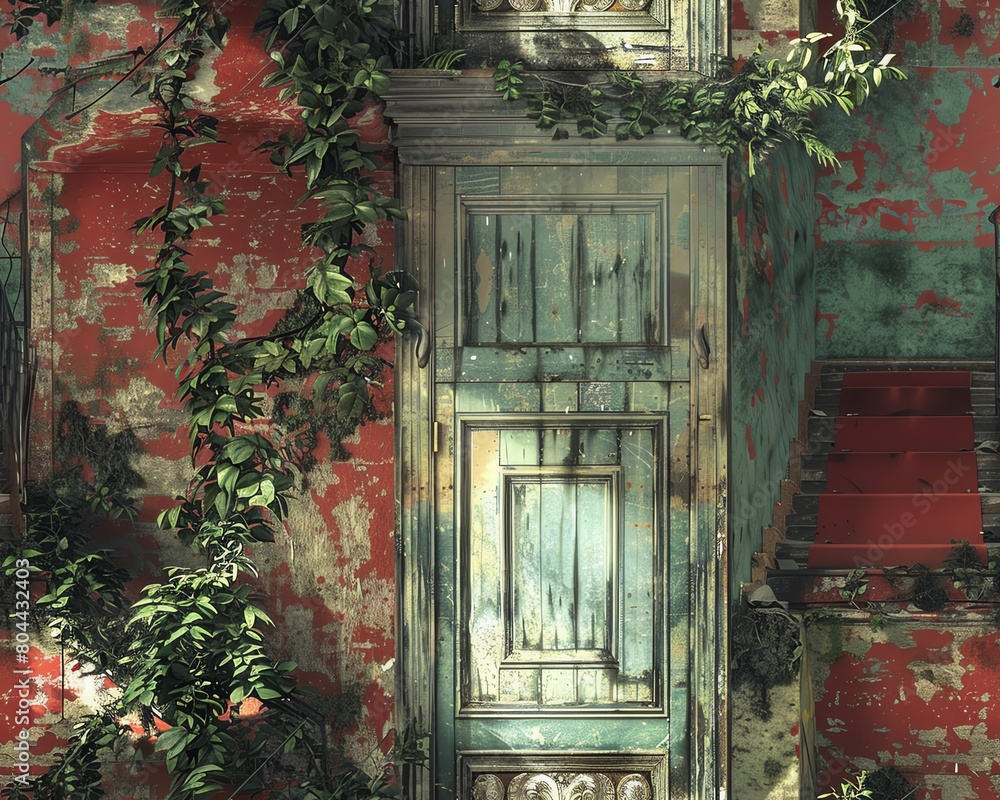 ภาพประกอบสต็อก Explore the juxtaposition of urban decay and hidden ...