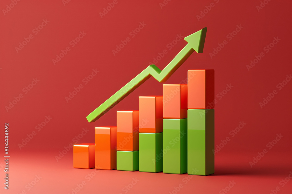 Rising curve and data analysis concept 3D rendering, business growth ...
