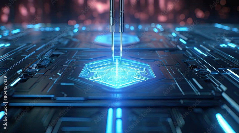 Bio hacking and Human Augmentation Summit Closeup of a microchip being ...