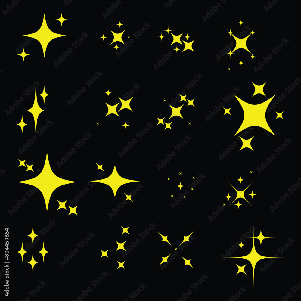 Shine icon, Clean star icon. Twinkling stars. Sparkle star icons. Twinkle star shape symbols ...