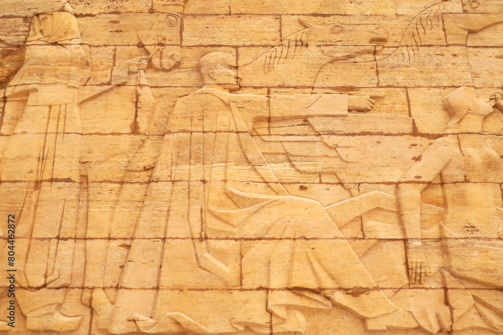 Mustafa Kemal Atatürk, Ataturk can be recognized on the bas-relief ...