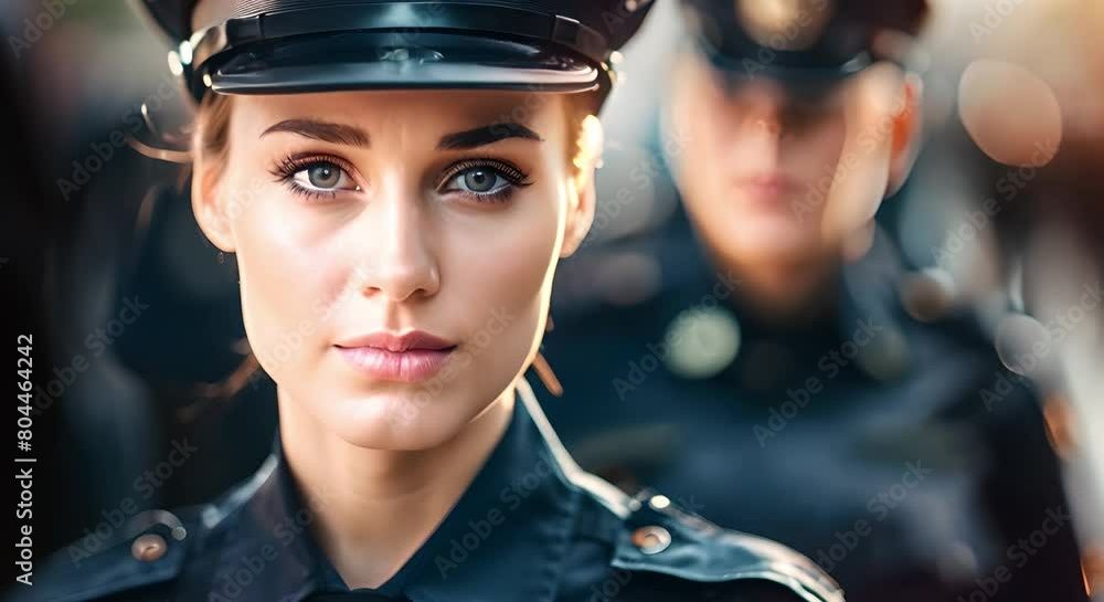 Vídeo do Stock: Female officer sets example for colleagues as a leader ...