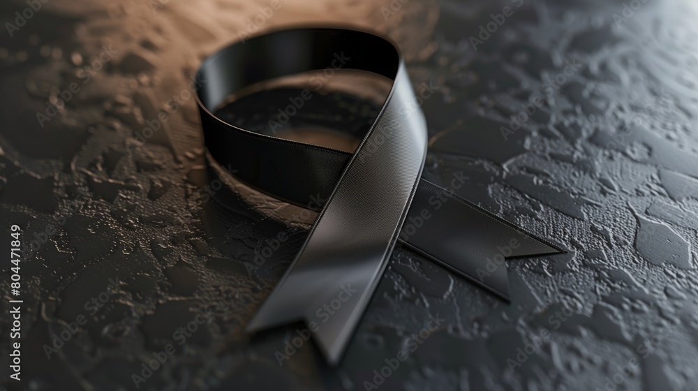 Black ribbon, for Skin cancer awareness, Melanoma Awareness, Narcolepsy ...