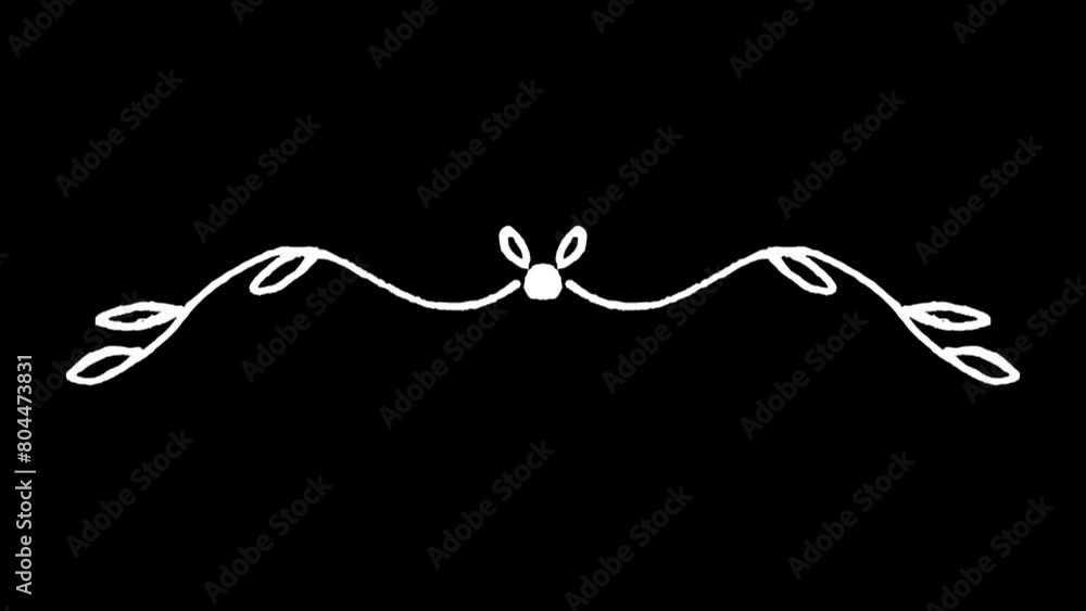 White wiggly hand drawn curvy vine border decoration doodle animation 7 ...