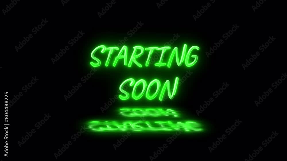 Stream starting soon neon text animation suitable for video live ...