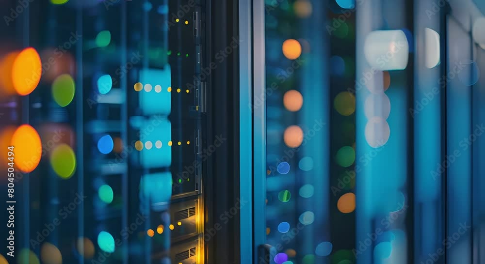 Abstract image of modern internet data center with network server ...