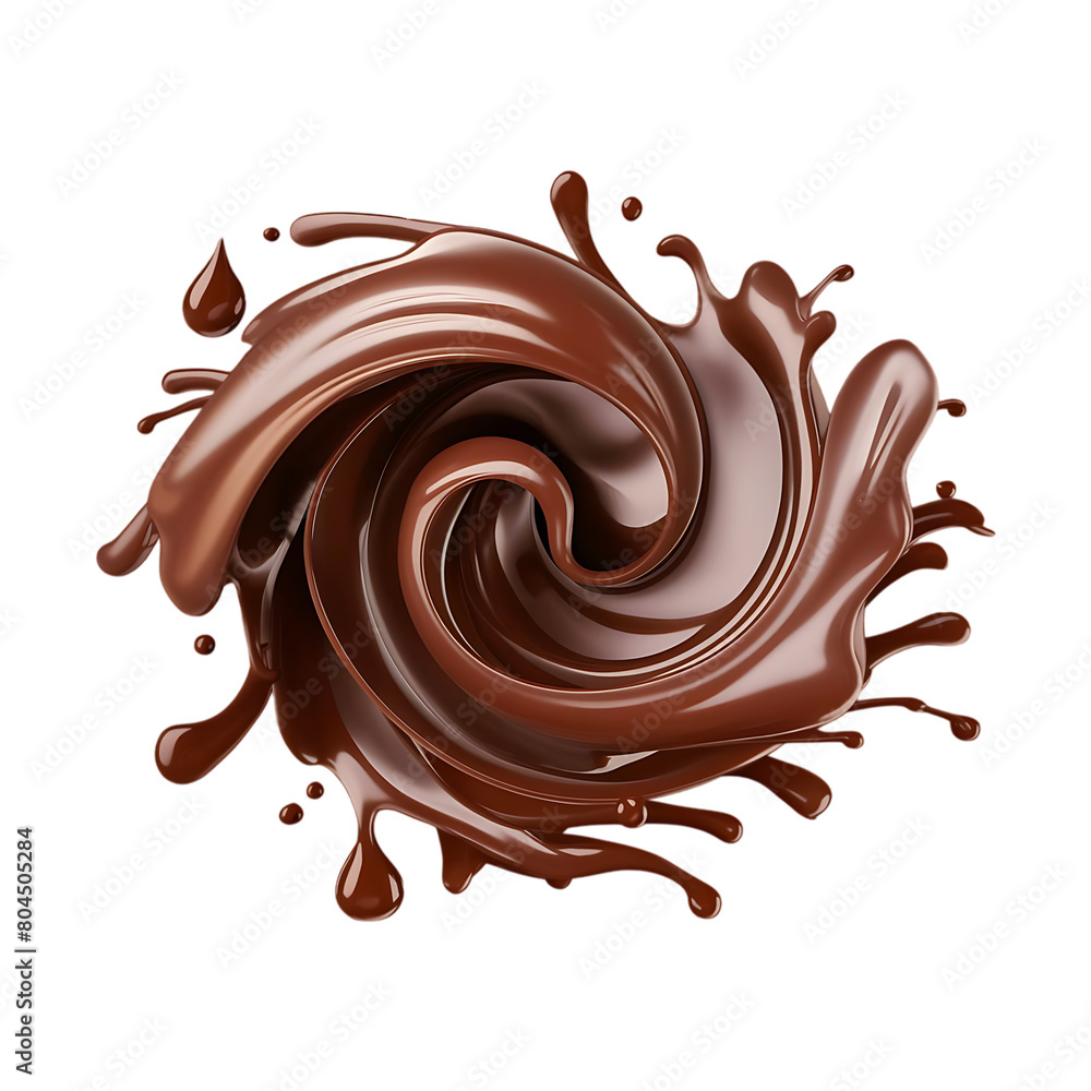 Liquid dark chocolate splash isolated on a transparent background by AI ...