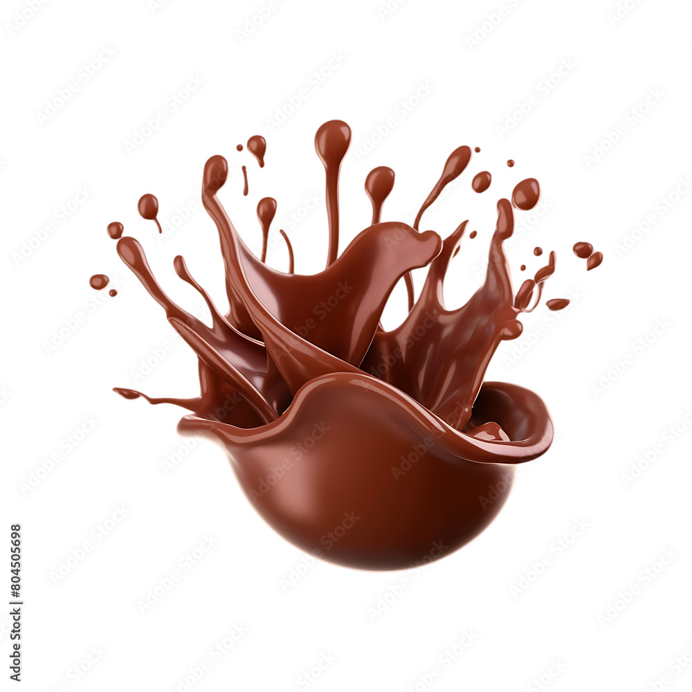 Liquid dark chocolate splash isolated on a transparent background by AI ...