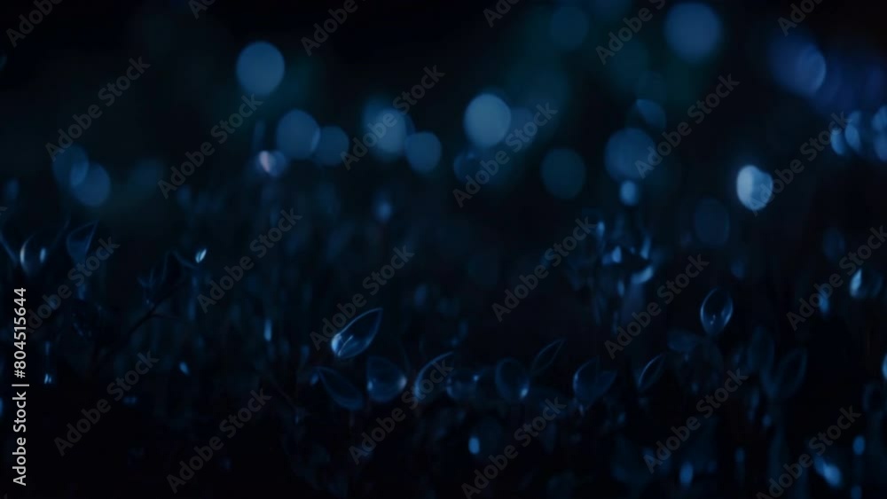Stockvideon cluster of tiny blue lights against a dark, out-of-focus ...