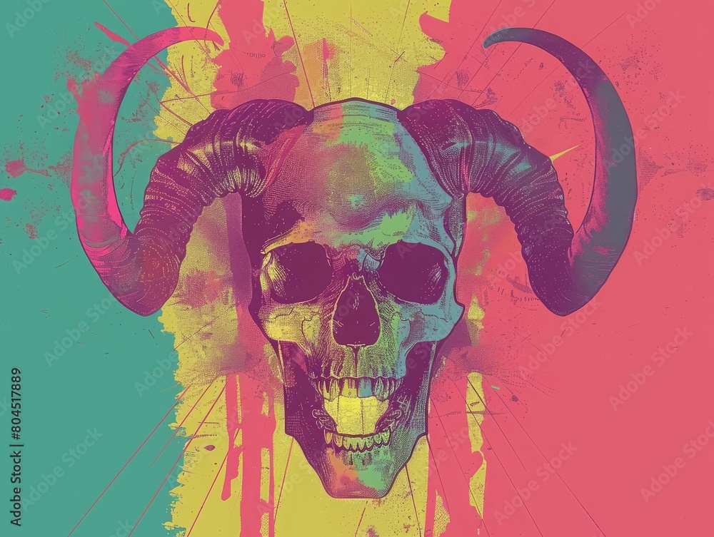 1920s secret society emblem rainbow rose with bubble gum pink, neon ...