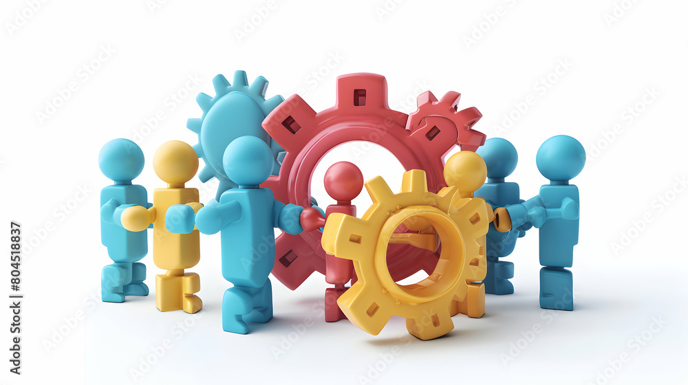 Dynamic 3D Collaboration in Action Concept Cartoon Illustration for ...