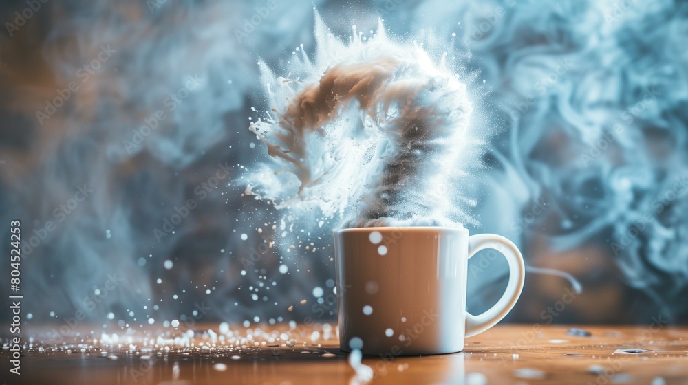 Coffee mug with tiny working tornado inside, coffee cup with smoke ...