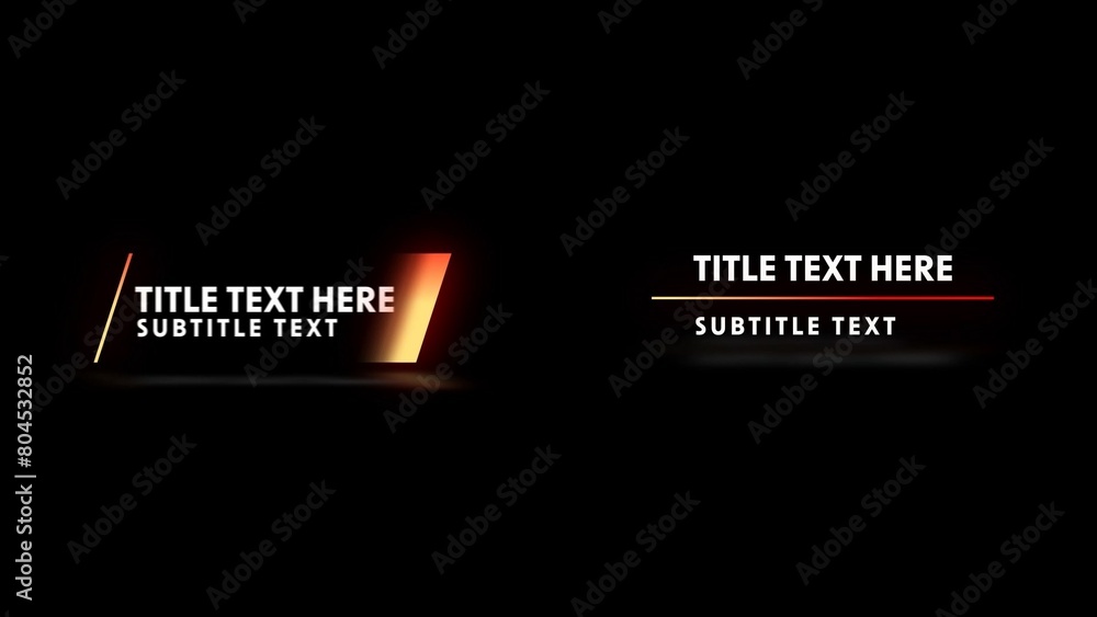Neon Glowing Modern Lower Third Bundle Stock Template | Adobe Stock