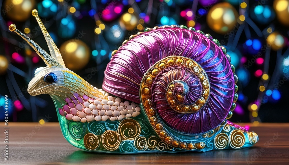 detailed snail sculpture crafted by twisting and knotting fibers to ...