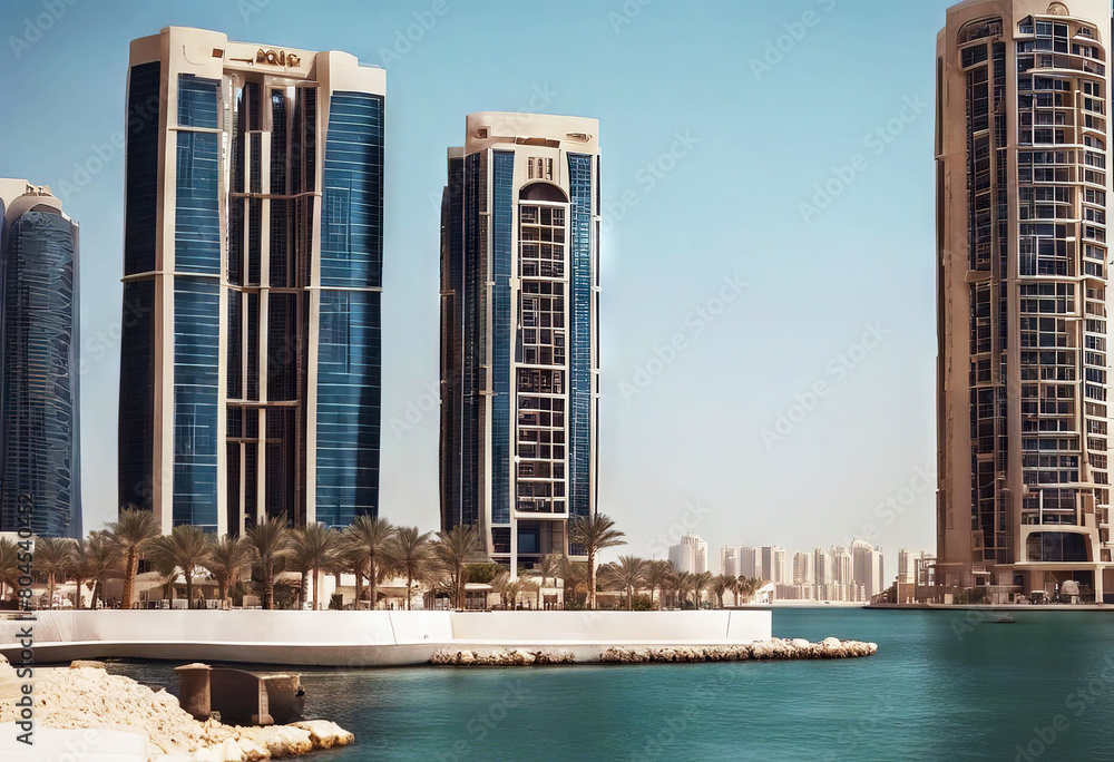 'Doha buildings Qatar Residential artificial Qatar August Pearl island ...