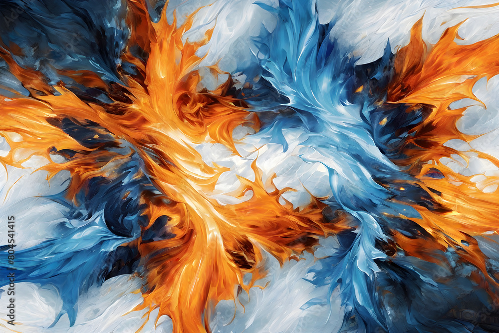 Fire and Ice elements, Fire and Water illustration. Fire and Ice ...