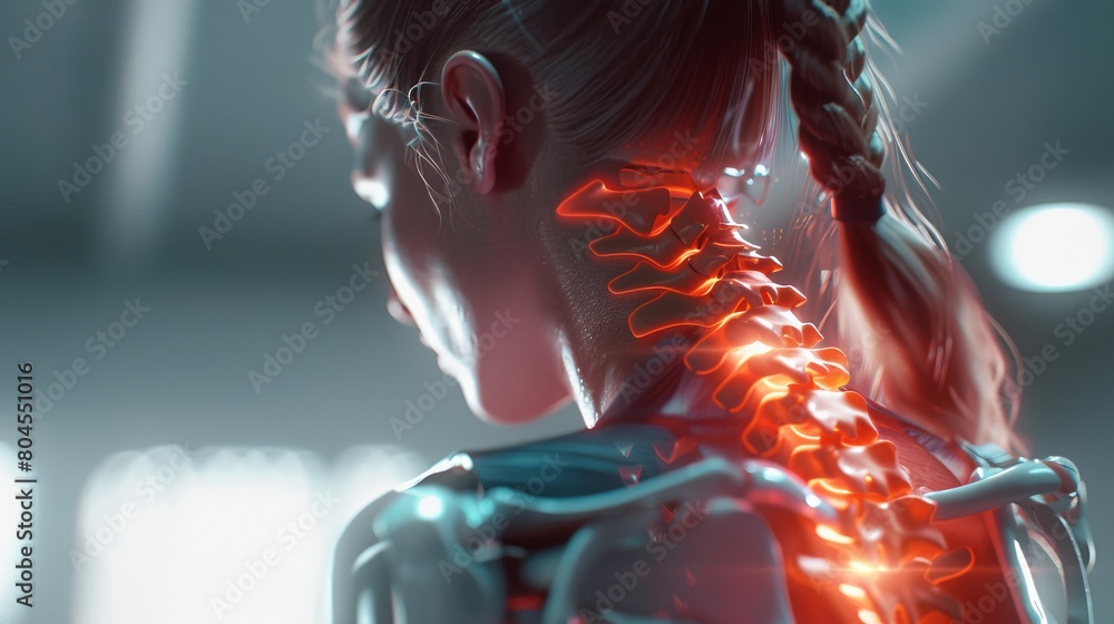 Ilustração do Stock: woman suffering from pain in back and neck pain ...