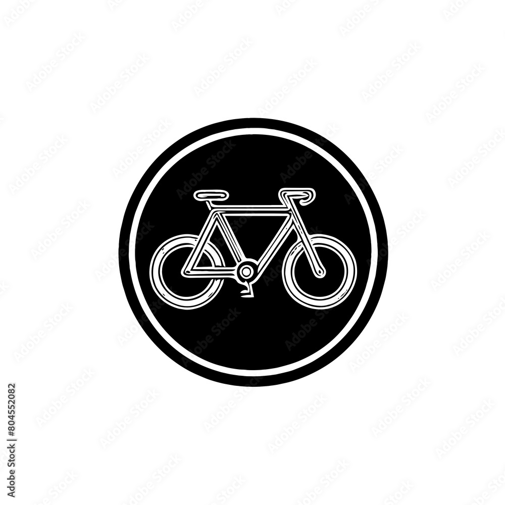 Logo de bicicleta, loja, mecânica, uma bicicleta em inserida em um ...