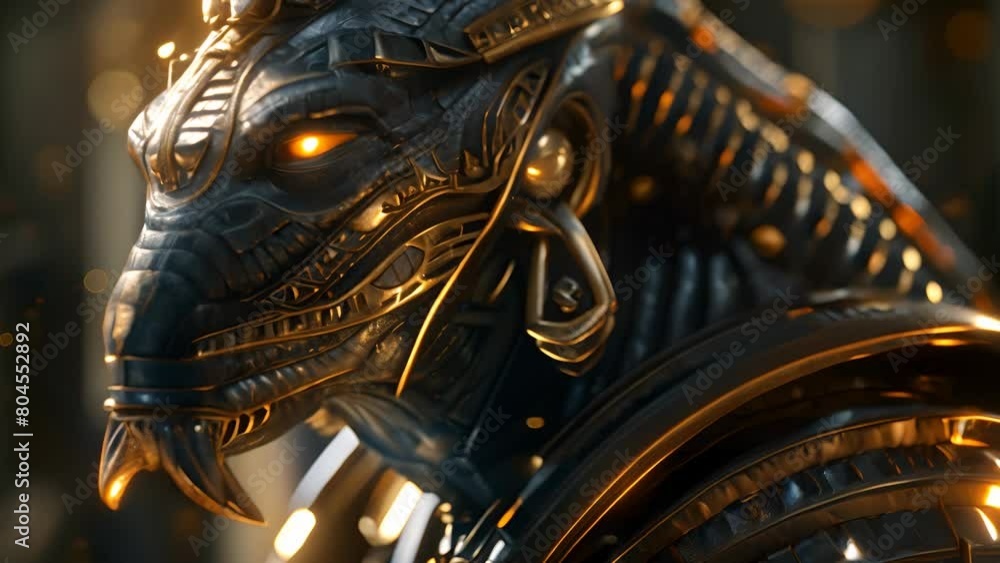 Photorealistic side portrait of a figure styled as Unholy Horus ...