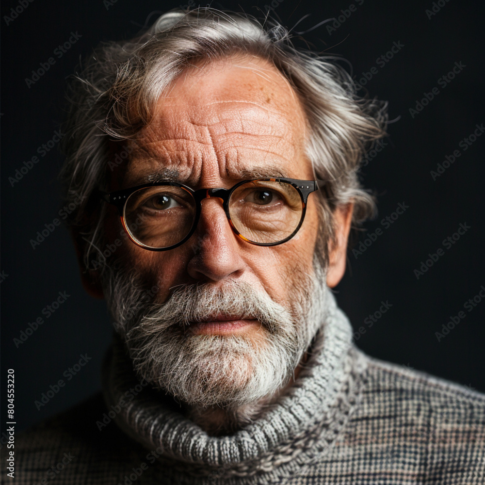 handsome elderly man 50-60 years old principle of appearance full face ...