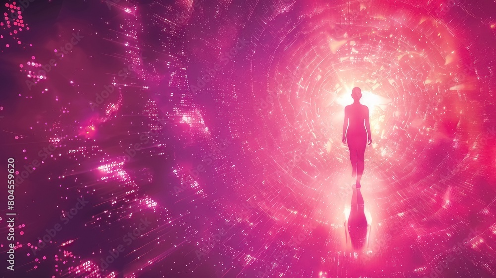 Human Figure Radiating Fractal Light - Ethereal Symbol of Inner Energy ...