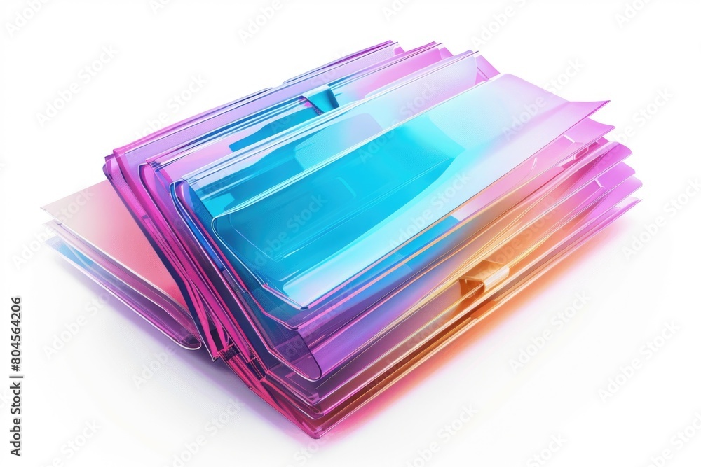A stack of colored folders sitting on top of each other. Suitable for ...