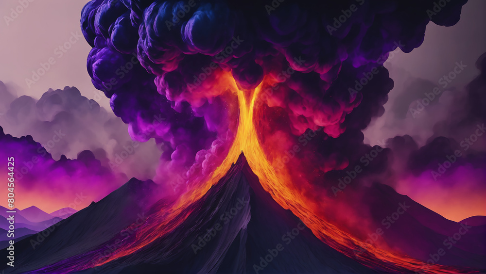 Visuals of liquid magma in shades of midnight black, royal purple, and ...