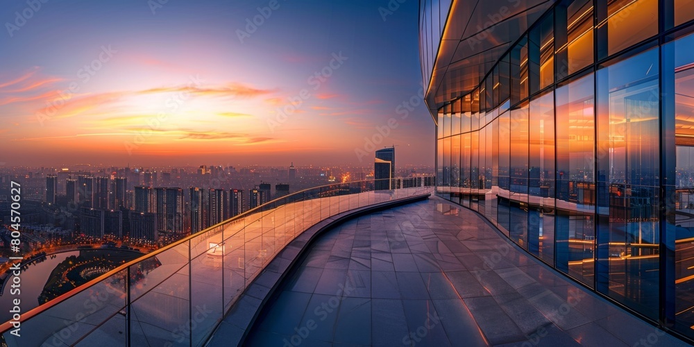 modern curved glass building, sleek and minimalist architecture ...