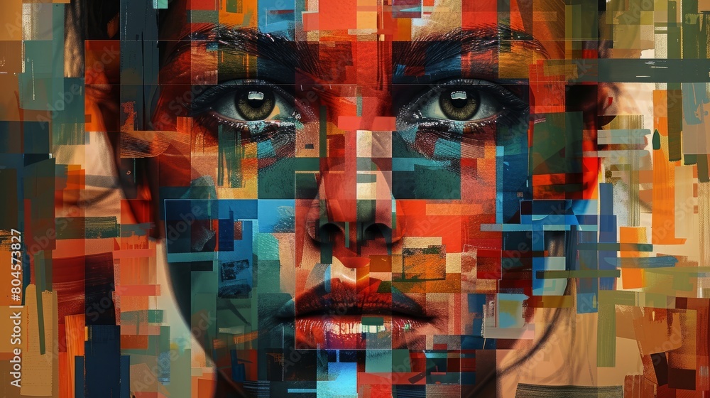 Echoes of History: Abstract Geometric Portraits Infused with Symbolism ...