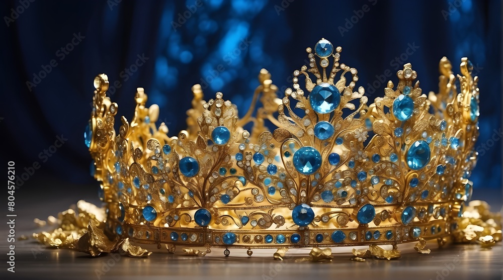 Golden Crown A Shiny Ornament of Beauty and Celebration on a White ...