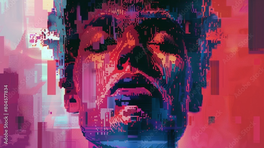 Pixelated Reminiscence: Dreamlike Human Form- Pixel Fantasy- Nostalgia ...