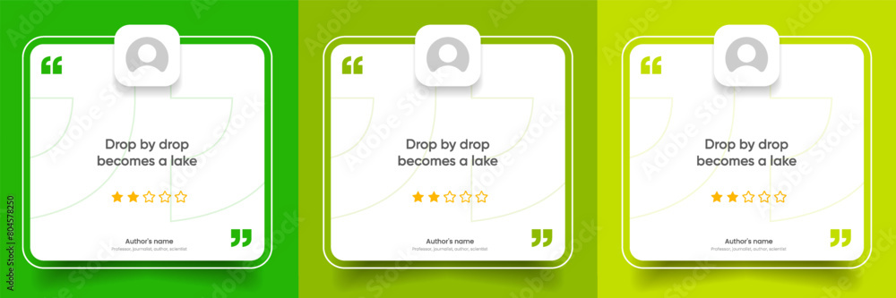 3D bubble testimonial banner, quote, infographic. Social media post ...