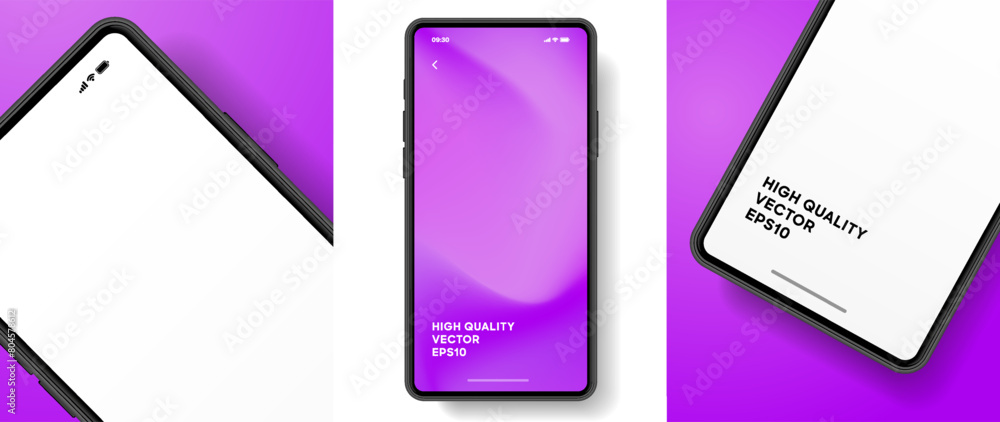 Realistic smartphone mockup. Mobile phone vector with isolated on white ...