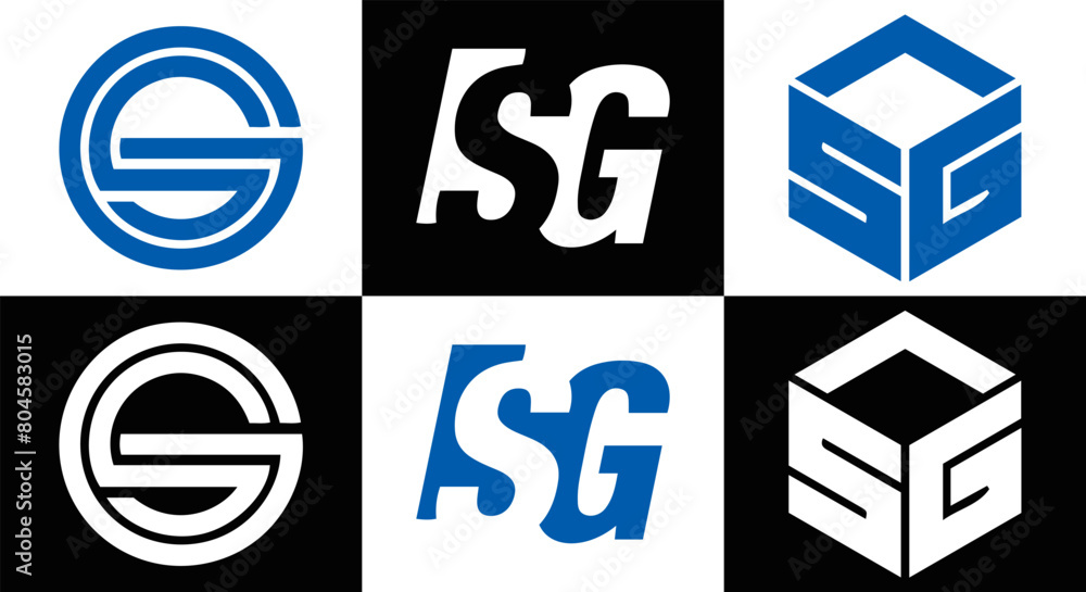 SG logo. S G design. White SG letter. SG, S G letter logo design ...