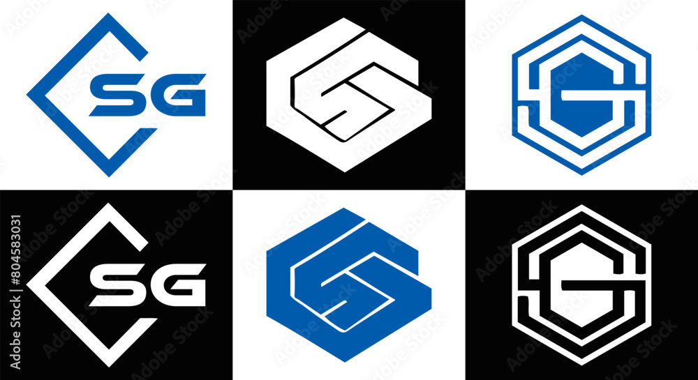 SG logo. S G design. White SG letter. SG, S G letter logo design ...