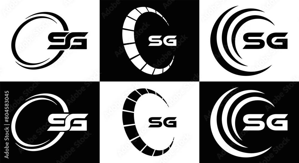 SG logo. S G design. White SG letter. SG, S G letter logo design ...
