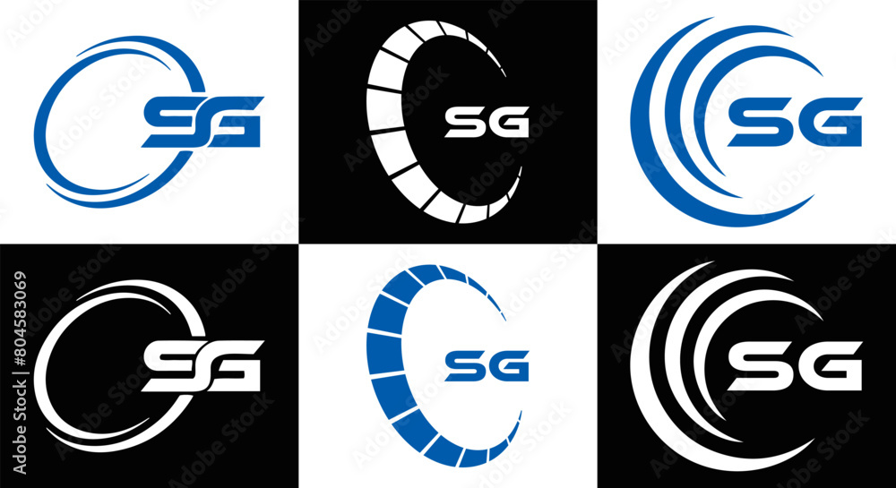 SG logo. S G design. White SG letter. SG, S G letter logo design ...