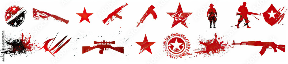 Revolutionary Symbols (White): Signifies the symbols and imagery associated with revolutionary ...