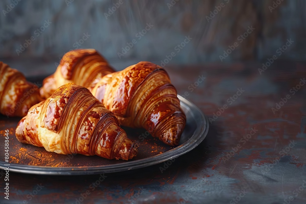 cinematic food photography of french croissants best puff pastry ...
