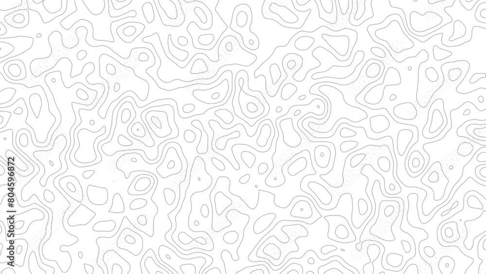 Gray outline topographic contour map abstract tech motion graphic ...
