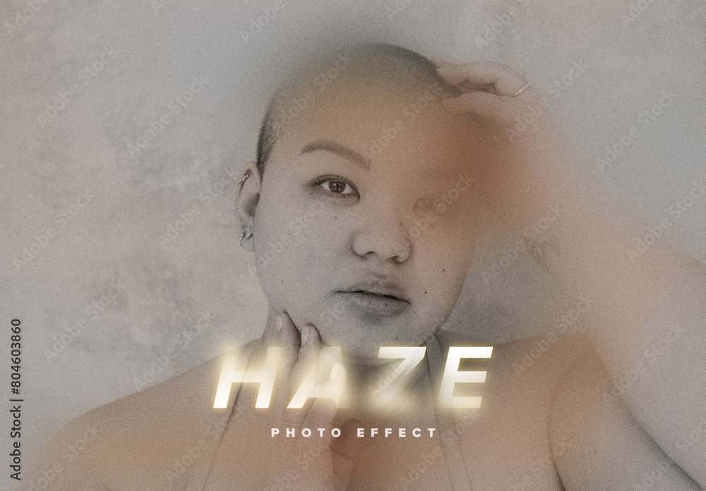 Hazy Blur Photo Effect Mockup Stock Template | Adobe Stock