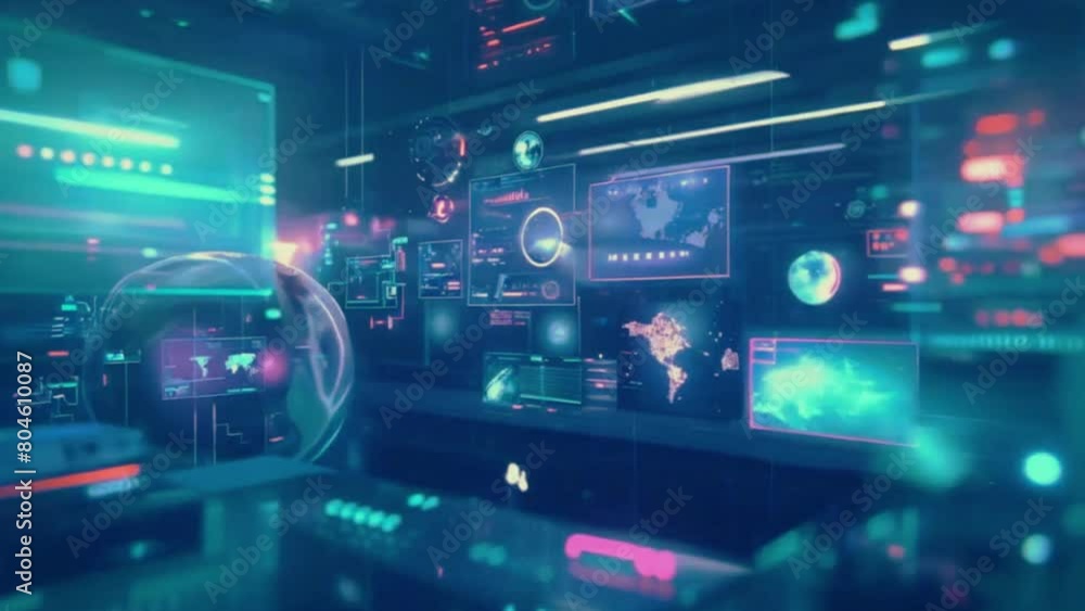 Futuristic AI interface showcasing machine learning algorithms and data ...